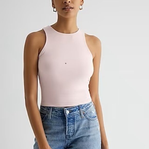 Express | Tops | Body Contour Compression High Neck Cropped Tank | Poshmark